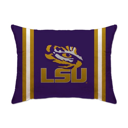 Ncaa Lsu Tigers Standard Stripe Logo Bed Pillow : Target