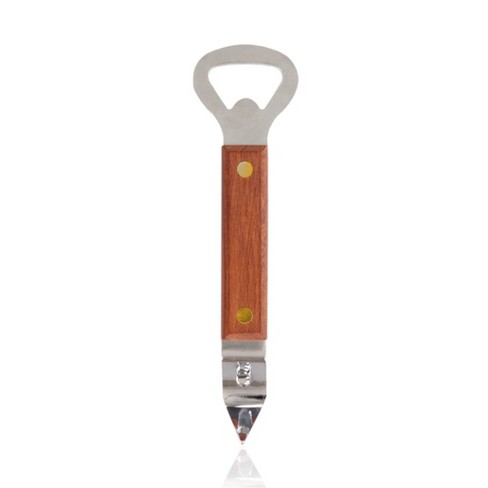 Twine Wood Handled Church Key Bottle Opener - Stainless Steel Handheld ...