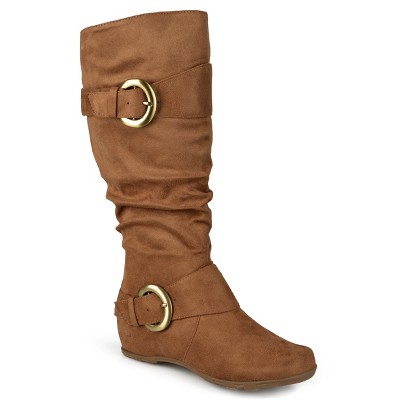 Journee Collection Womens Jester-01 Hidden Wedge Riding Boots Camel 6 ...