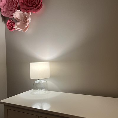 Glass Table Lamp With Fabric Shade Fresh White - Simple Designs : Target