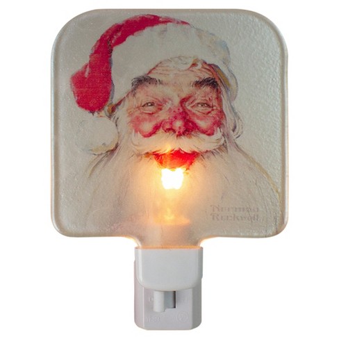 Northlight 6" Norman Rockwell 'santa Claus' Glass Christmas Night Light ...