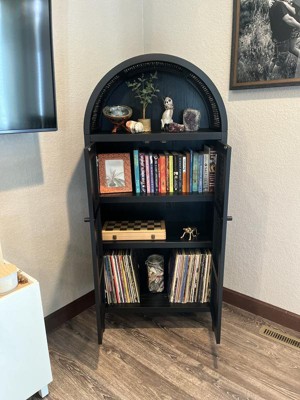 Woven Arched Wood Cabinet Light Brown - Threshold™ : Target