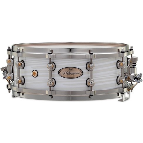 Pearl Philharmonic Maple/birch Snare Drum 14 X 5 In. Silver White Swirl ...