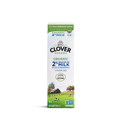 Clover Organic Farms 2% Milk - 1qt : Target