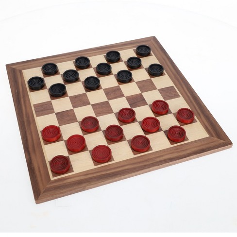 We Games Old School Red And Black Wooden Checkers Set -12 In. : Target