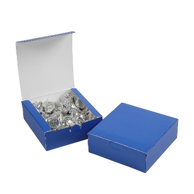 5" x 4 1/2" x 2" Blue Square Cardstock Party Favor Boxes - 12 Pc. : Target