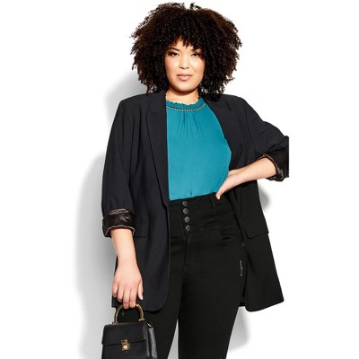 Women's Plus Size Corset Rip Vibes Jean - Black Wash | City Chic : Target