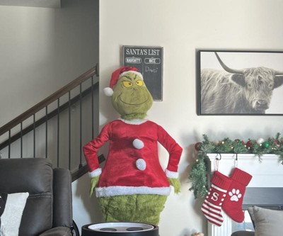 Gemmy 6 Ft Life-size Animated Fuzzy Grinch Singing & Dancing Decoration ...