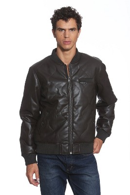 Members Only Men's Faux Leather Iconic Racer Jacket - Cognac - X-large ...