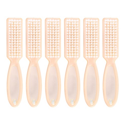 Unique Bargains Fingernail Cleaner Nail Brush Clear Orange 6 Pcs : Target