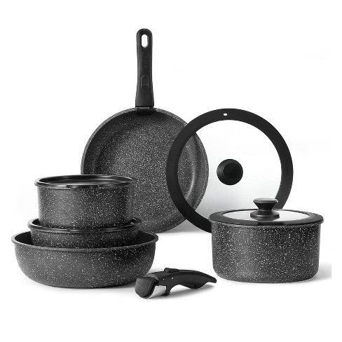Carote 11pcs Nonstick Cookware Set With Detachable Handle, Induction ...