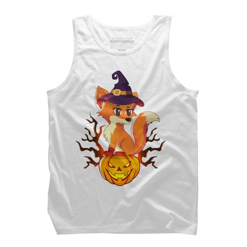 Men's Design By Humans Cute Witch Fox With Jack O Lantern Halloween Shirt By Thebeardstudio Tank ...