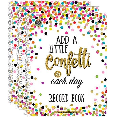 Teacher Created Resources Confetti Record Book, Pack Of 3 : Target