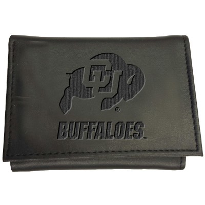 Evergreen Ncaa Colorado Buffaloes Black Leather Trifold Wallet ...