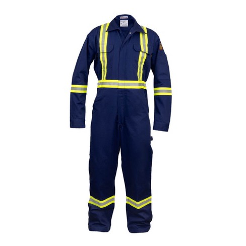 Flame Resistant High Visibility Hi Vis Coverall - 88% C /12% N Navy ...