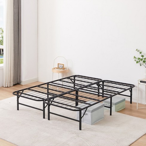 Vecelo Queen Modern Foldable Bed Frame Folding Simple Metalbed Frame 14 ...