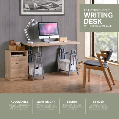 HomeStock 8 in.H Brown Color Rubberwood Writing Desks with Hutch ...