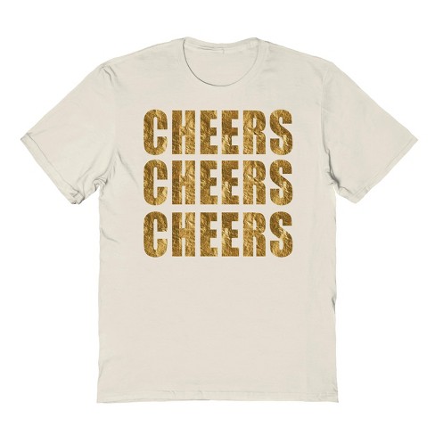 Rerun Island Men's Cheers Cheers Cheers Short Sleeve Graphic Cotton T ...