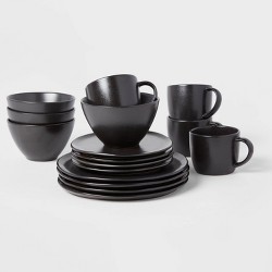 16pc Porcelain Beaded Rim Dinnerware Set White - Threshold™ : Target