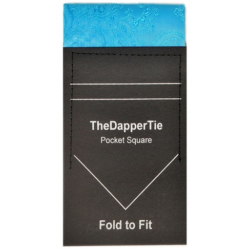 Thedappertie Men's Turquoise Blue Paisley Flat Pre Folded Pocket Square ...