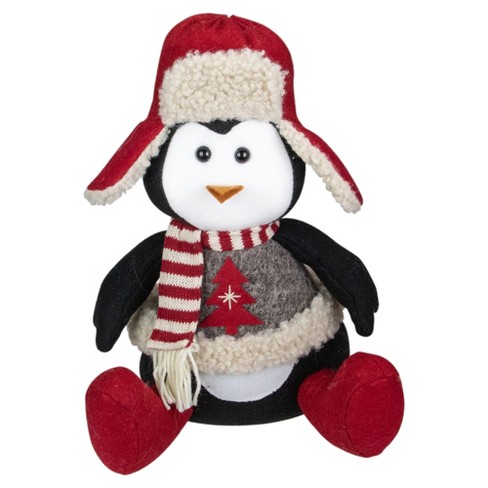 Northlight Sitting Winter Penguin With Trapper Hat Christmas Decoration ...