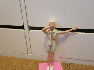 Barbie: The Movie Ken Doll Wearing Pastel Striped Beach Matching Set ...