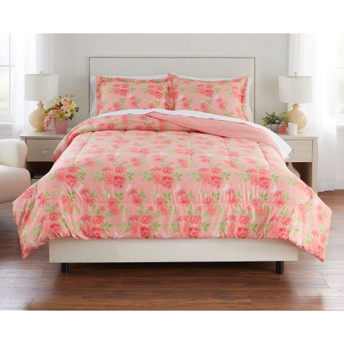 Brylanehome Allison 3 Piece Comforter Set - Queen, Light Coral : Target