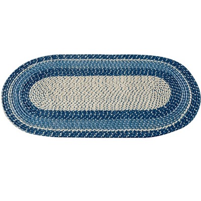 Collections Etc Braided Basic Area Accent Rug 20" X 60" Blue : Target