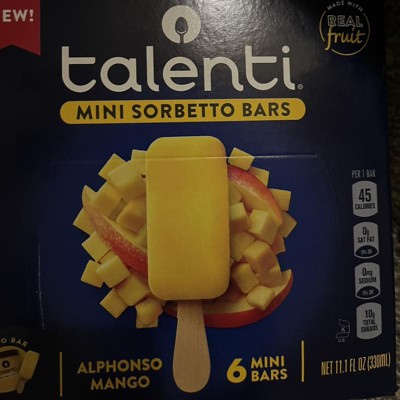 Talenti Alphonso Mango Frozen Mini Sorbetto Bars - 6pk/11.1 Fl Oz : Target