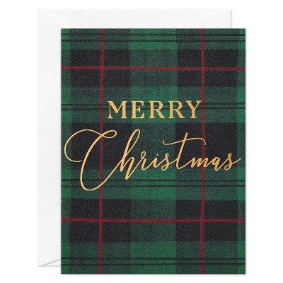 10ct Merry Christmas Plaid Blank Notes : Target