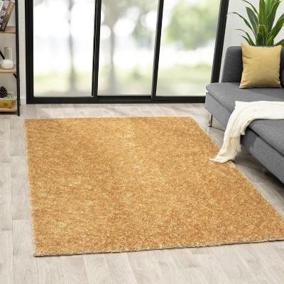 Luxe Weavers Fluffy Shag Gold 6x9 Area Rug : Target