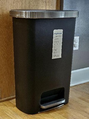Plastic Locking Lid Step Trash Can Black - Brightroom™" : Target
