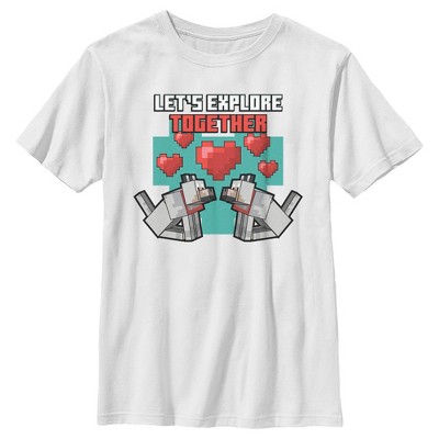 Men's Minecraft Classic Logo White T-shirt - White - Small : Target