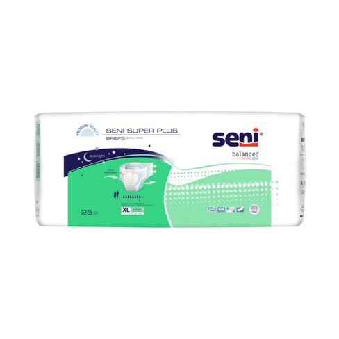 Seni Super Plus Adult Incontinence Brief Xl Heavy Absorbency Breathable ...