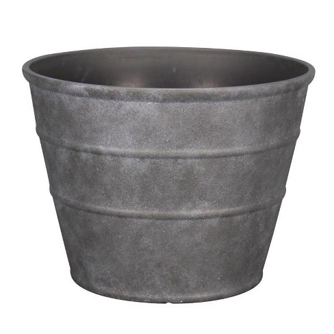 L&g Solutions 12 In. H X 16 In. D Polyresin Hamilton Planter Charcoal ...