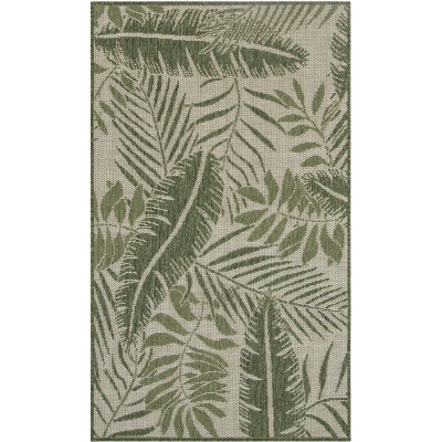 Nourison 3' X 5' Garden Oasis Tropical Flatweave Indoor Outdoor Area ...