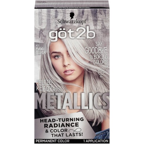 Got2b Permanent Hair Color - Metallic Silver - 4.8 Fl Oz/1 Kit : Target