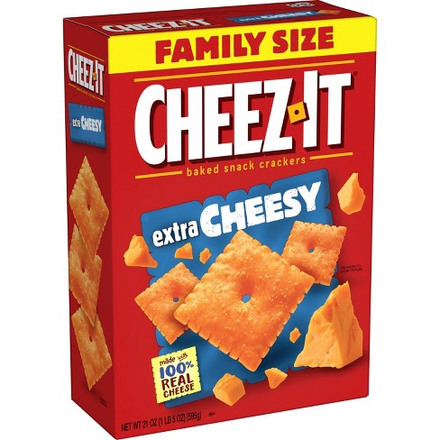 Cheez-it Extra Cheesy Baked Snack Crackers Family Size - 21oz : Target