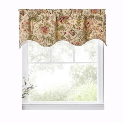 Ellis Curtain Regency Scallop Shaped 3" Rod Pocket Valances For Windows ...
