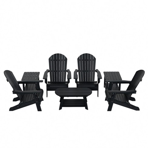 Westintrends 7-piece Outdoor Folding Adirondack Chair Conversation Set ...