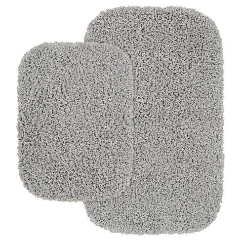 2pc Shaggy Nylon Washable Bathroom Rug Set Platinum Gray Garland Rug Target