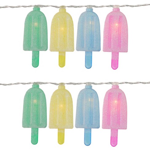 Northlight 10ct Battery Operated Ice Pop Summer Led String Lights Warm ...