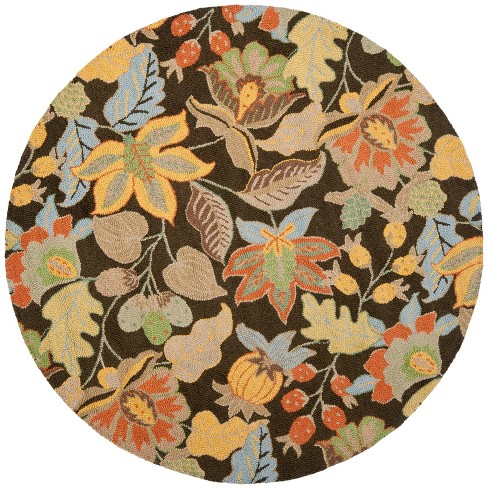 Blossom Blm863 Hand Hooked Area Rug - Black/multi - 6' Round - Safavieh ...