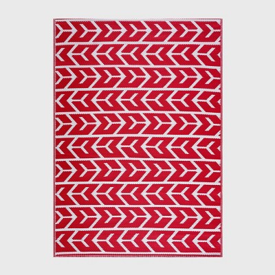 Playa Rug 4'x6' Milan Recycled Plastic Indoor Outdoor Floor Mat Red And ...
