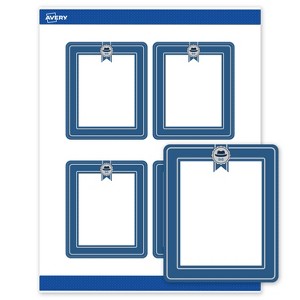 Avery® Matte 4" x 3-1/3" Labels, Navy & Silver Hat & Bow, 40ct : Target