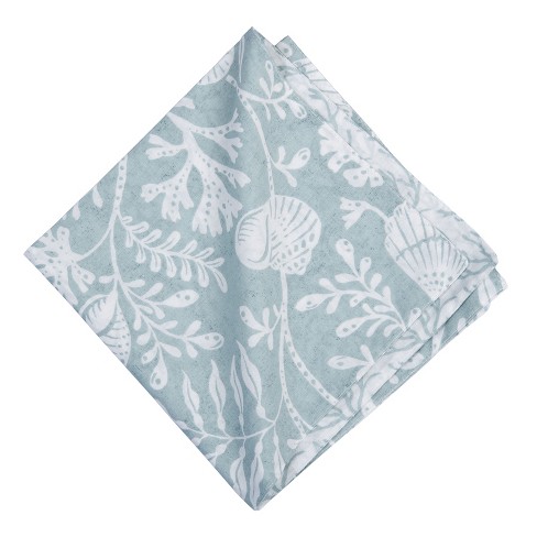 C&f Home 20" Seafoam Reef Cotton Nautical Design Coral Seashell Seaweed ...