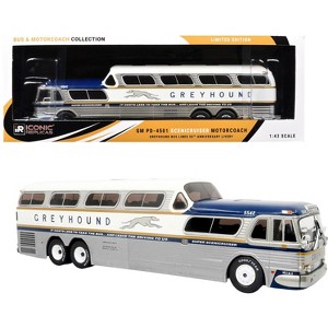GM PD-4501 Scenicruiser Coach Bus Greyhound Bus Lines Raw Metal w/Blue ...