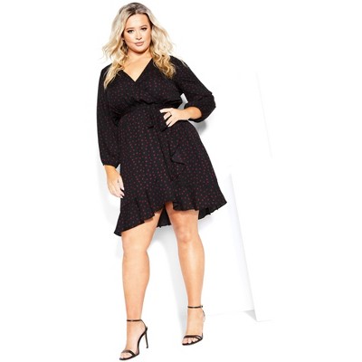 City Chic | Women's Plus Size Amber Frill Dress - Garnet - 12 Plus : Target