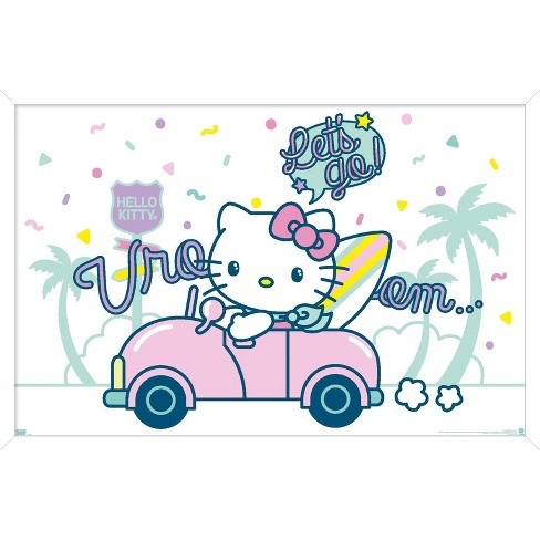 Trends International Hello Kitty: 20 Kawaii Vacation - Let's Go Framed ...