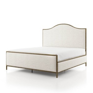 24/7 Shop At Home Parto Modern Forged Metal Camel Back Panel Bed Queen ...